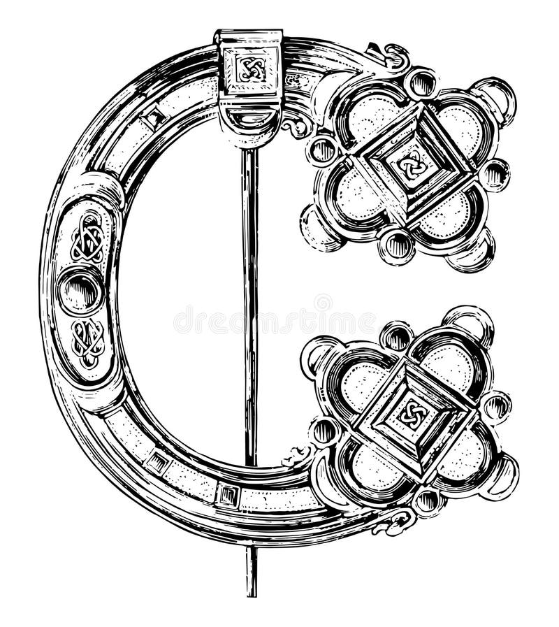 Brooch, Circular Pattern, Vintage Engraving Stock Vector - Illustration ...