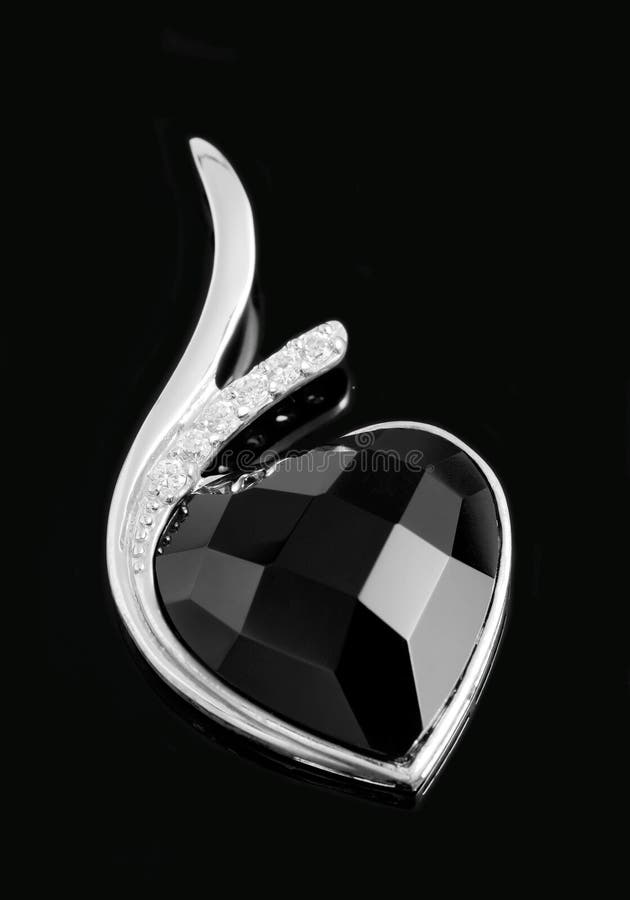 Brooch heart shape stock photo. Image of exclusive, black - 27906514
