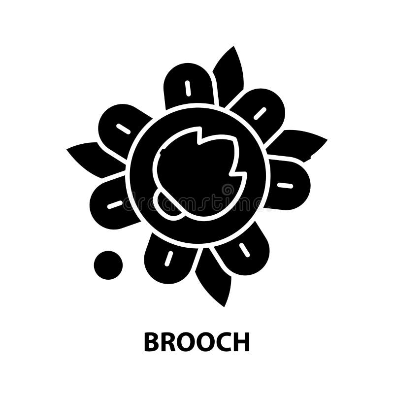 Brooch Icon, Black Vector Sign with Editable Strokes, Concept ...