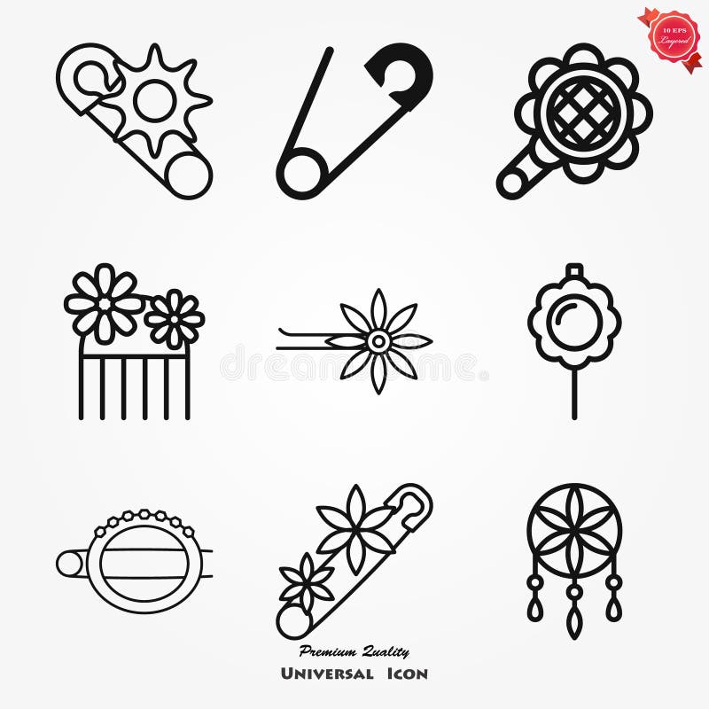 Brooch Icon. Flat Design Isolated Vector Illustrations Stock ...