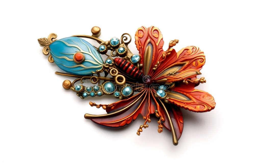 Brooch Isolated on a Transparent Background. AI Stock Illustration ...