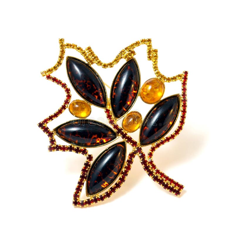 Brooch Maple leaf stock photo. Image of bohemian, beauty - 6862702