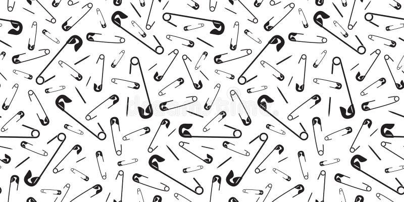 Brooch Pins Vector Seamless Pattern Isolated Wallpaper Background White ...