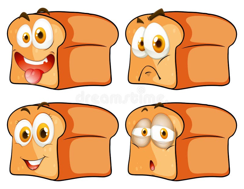 Zak Brood Met Droevig Gezicht Stock Illustratie - Illustratie bestaande ...