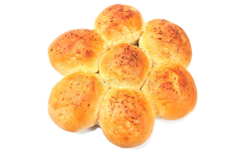 Brood in Vorm Van Bloem Op Wit Wordt Geïsoleerd Dat Stock Foto - Image ...