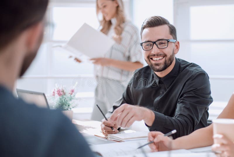 Brooding Business Man Standing in His Office Stock Photo - Image of ...