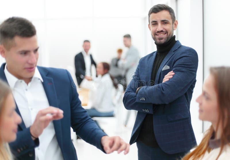 Brooding Business Man Standing in His Office Stock Image - Image of ...