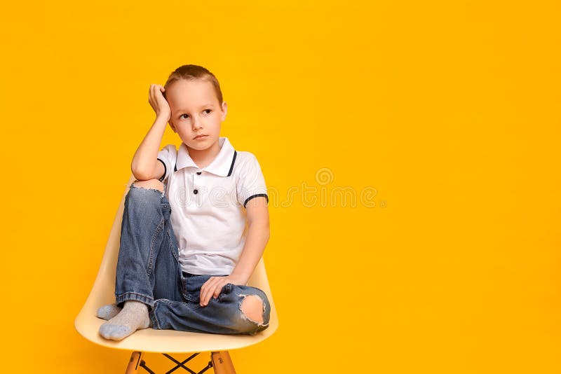 Child brooding stock photo. Image of looking, head, problem - 26496858