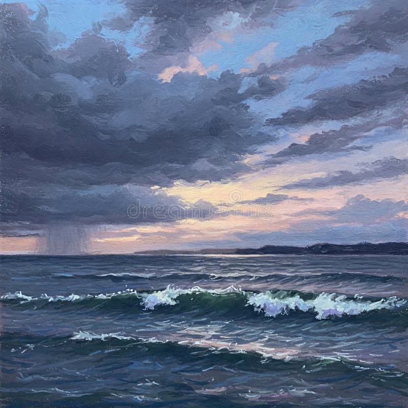 Brooding Horizon with Stormlight Stock Illustration - Illustration of ...