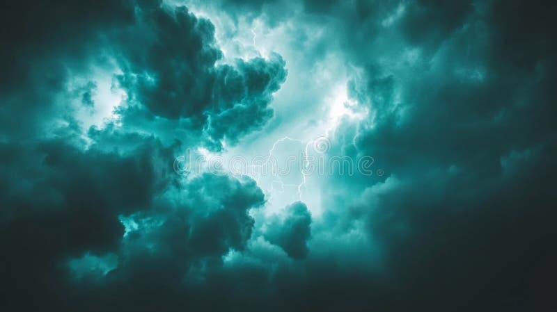 A Brooding, Overcast Sky, Filled with Turbulent Clouds and Faintly Lit ...