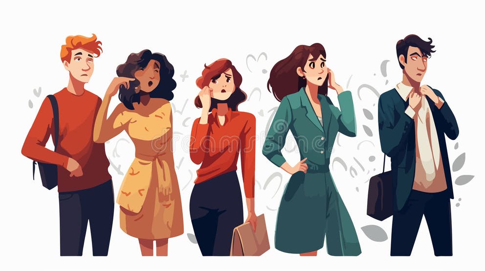 Brooding People Scratch Their Heads Remember Ideas Stock Vector ...