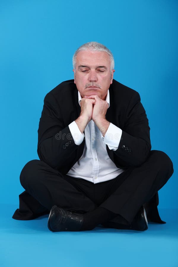 Brooding Senior man stock photo. Image of hand, elder - 33218986