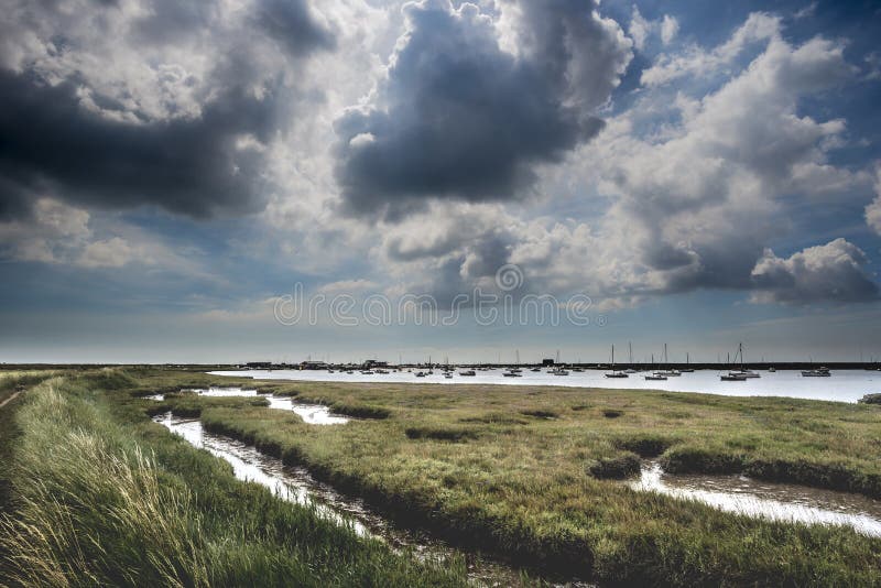 Brooding Suffolk Landscape stock image. Image of estuary - 75524389