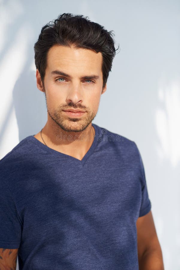 Broody and Handsome. a Handsome Young Man Looking at the Camera. Stock ...