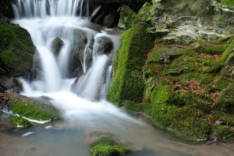Brook stock image. Image of nature, rock, waterfall, moss - 12865061