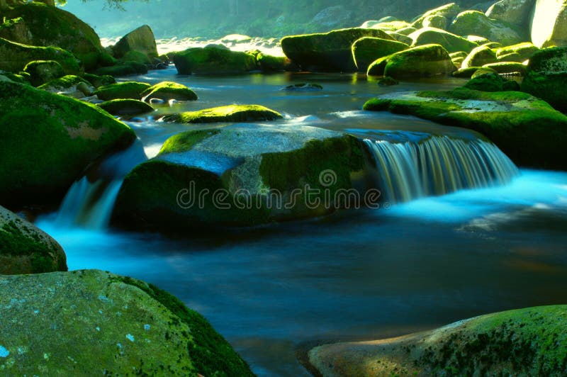 Brook stock image. Image of moist, boulders, peaceful - 16991189