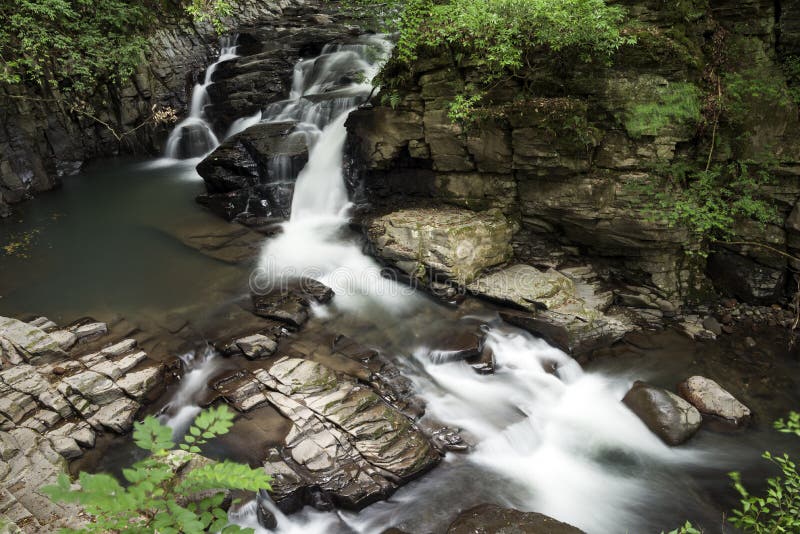 Brook Flowing from Waterfall Stock Image - Image of fresh, rock: 114690725