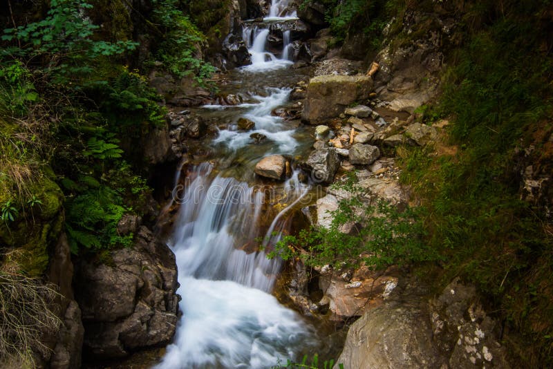 Brook with Stones and Steps from a Waterfall Stock Photo - Image of ...