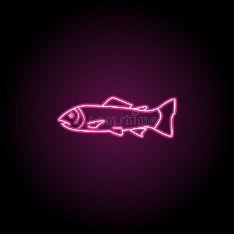 Brook Trout Neon Icon. Simple Thin Line, Outline Vector of Fish Icons ...