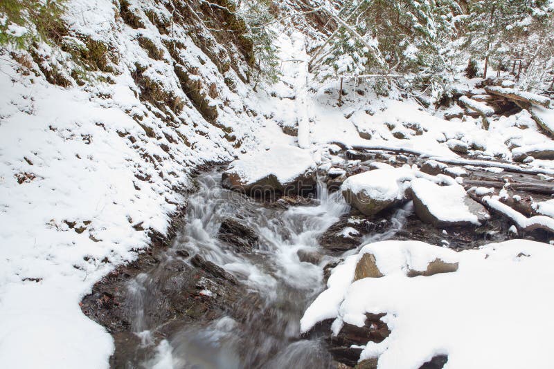 Brook in the winter stock image. Image of glacier, cascading - 165305669