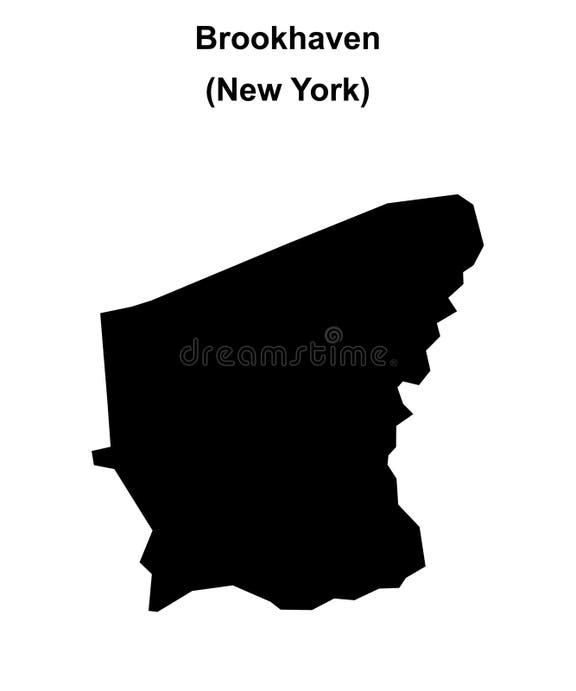 Brookhaven outline map stock vector. Illustration of contour - 357488708