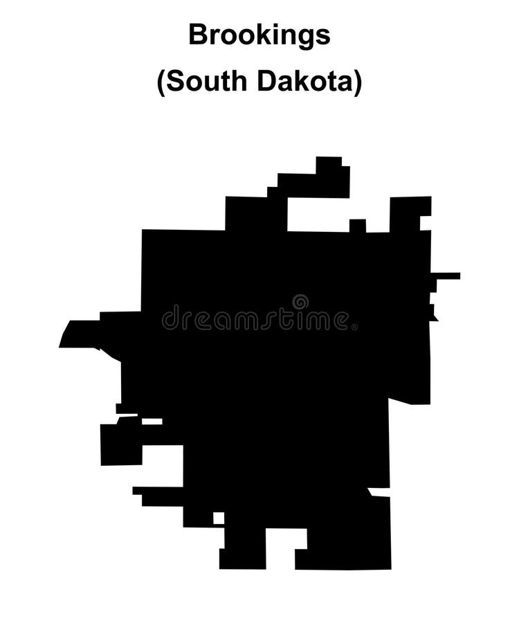 Brookings outline map stock vector. Illustration of region - 357535125