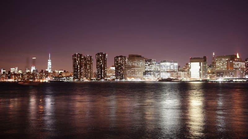Brooklyn Bay Manhattan Panorama View 4k Time Lpase from City Stock ...