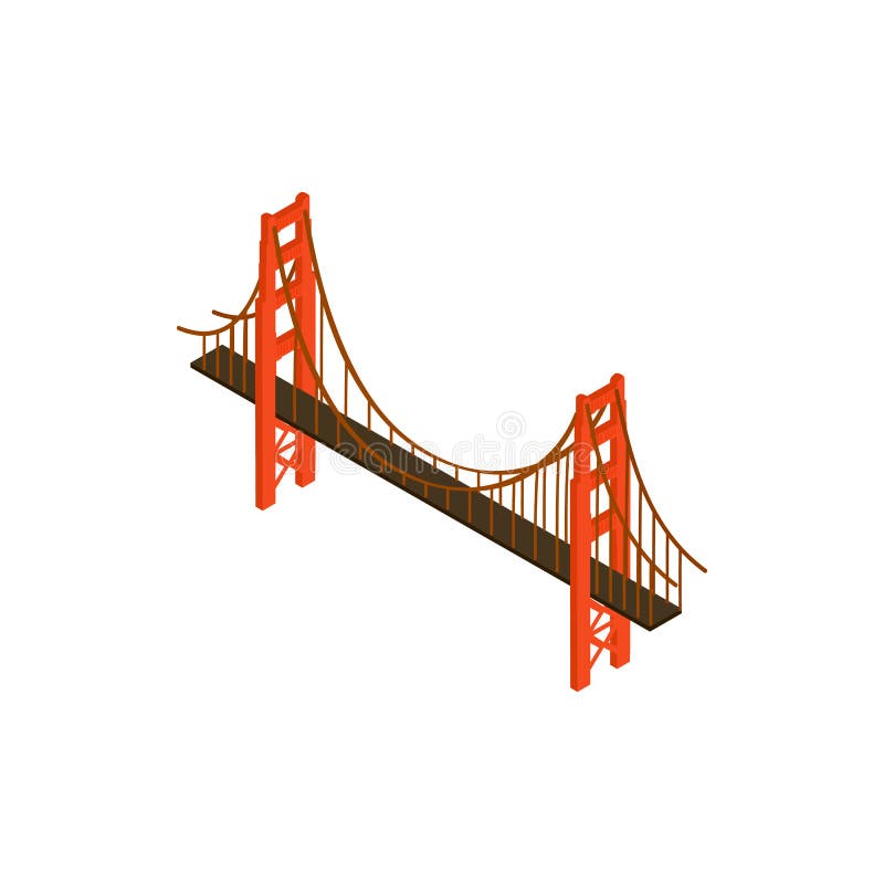 Brooklyn Bridge Icon, Isometric 3d Style Stock Vector - Illustration of ...