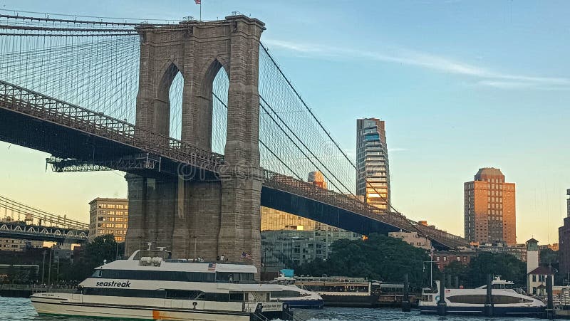 Brooklyn Bridge and Landscape of Brooklyn, NY Editorial Image - Image ...
