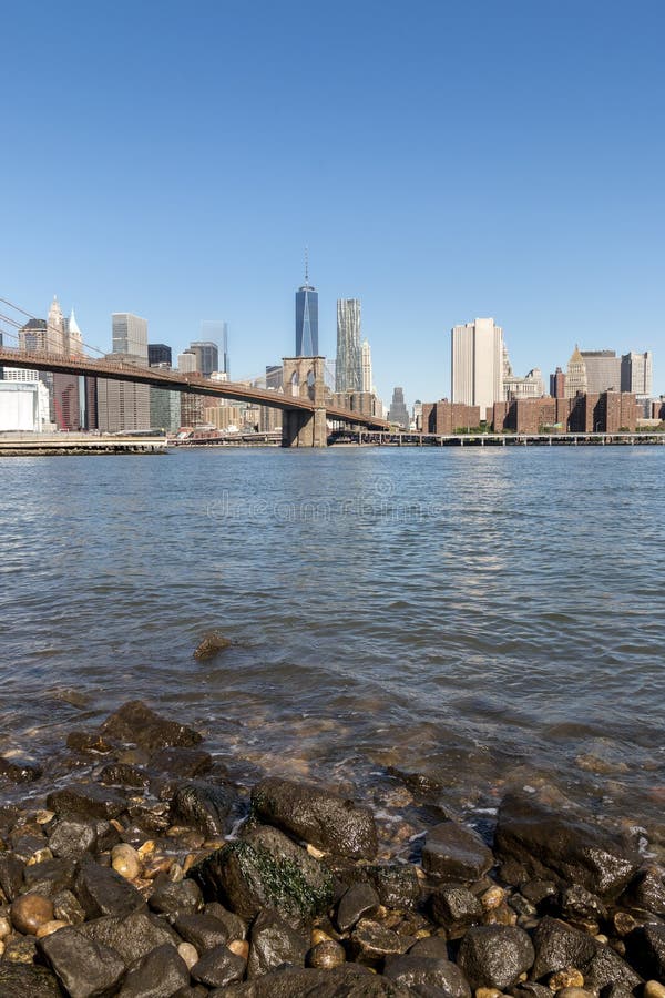 Brooklyn Bridge and Lower Manhattan - NYC Stock Photo - Image of ...