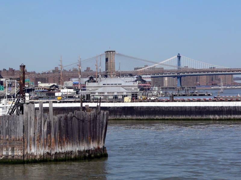 Brooklyn Bridge and Manhattan As Seen from the New York City Harbor ...