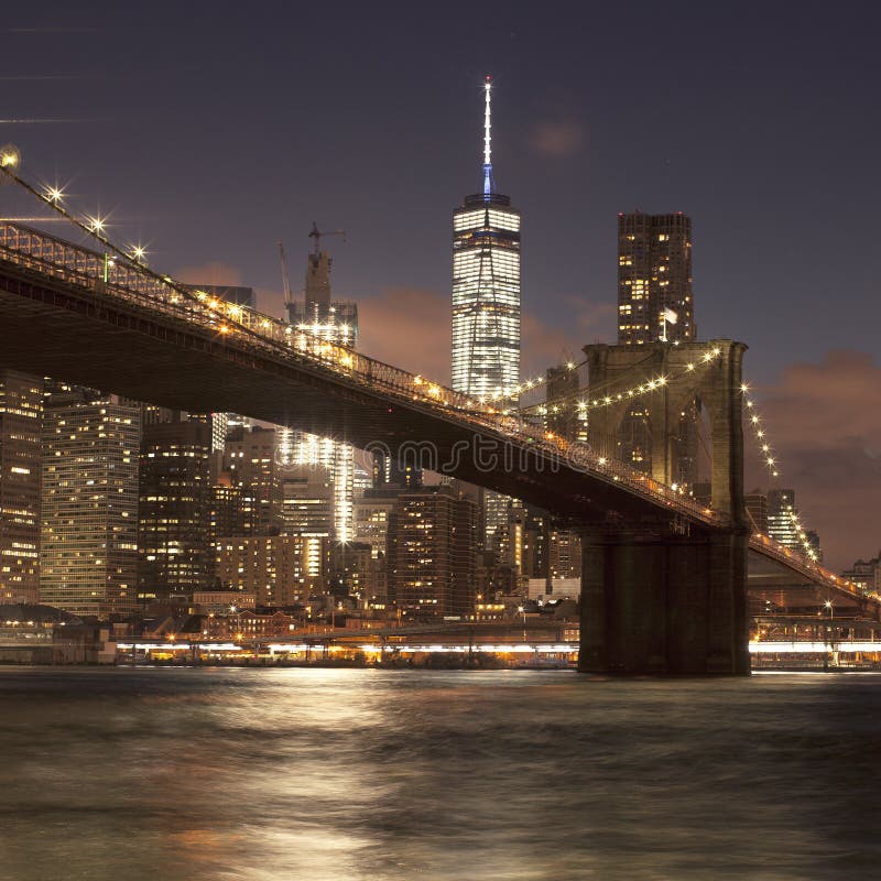 Brooklyn bridge stock image. Image of architecture, bluehour - 86168097