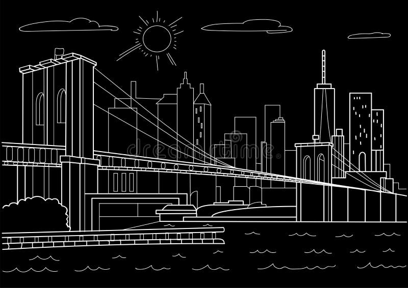 Brooklyn Bridge Outline Stock Illustrations – 289 Brooklyn Bridge Outline Stock Illustrations ...