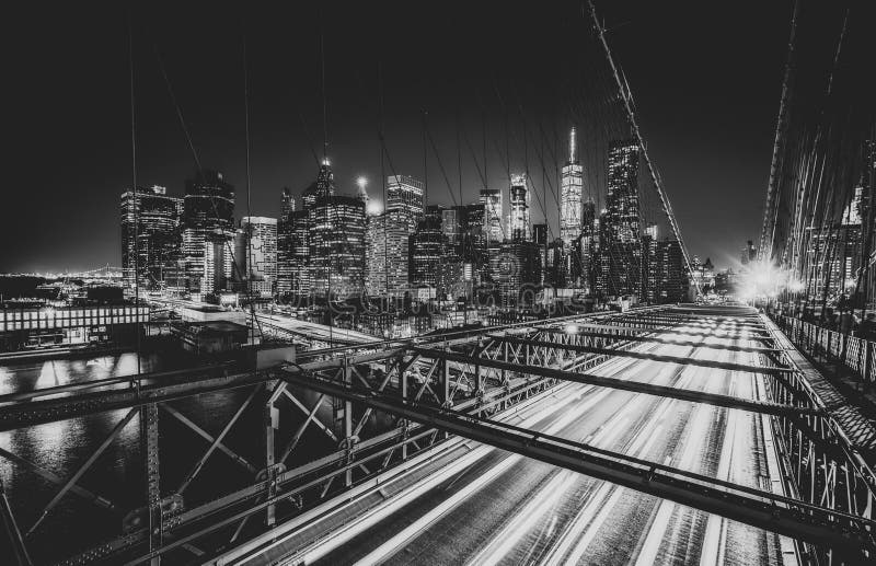 Brooklyn Bridge,new York,08-26-17: Beautiful Brooklyn Bridge at Night ...