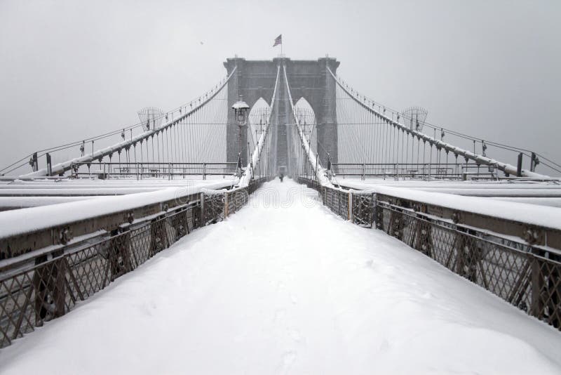 Brooklyn Bridge New York City Editorial Image - Image of winter, united ...