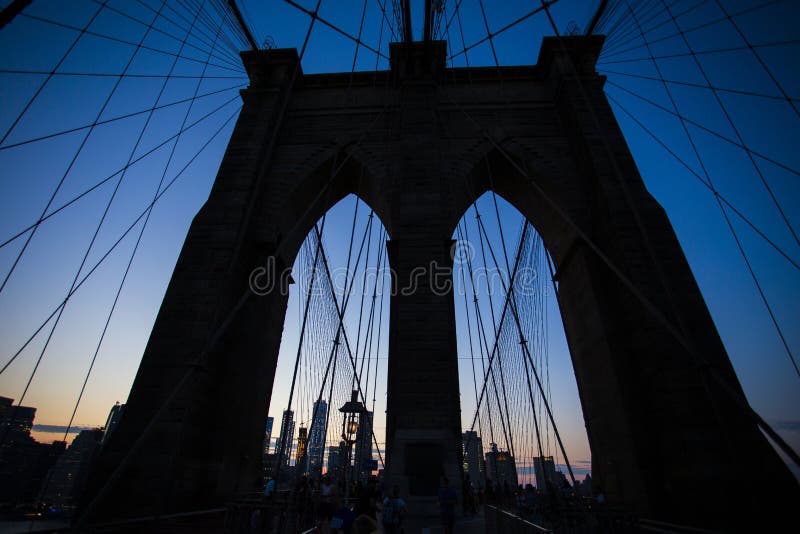 Brooklyn Bridge - New York editorial photography. Image of colorful ...