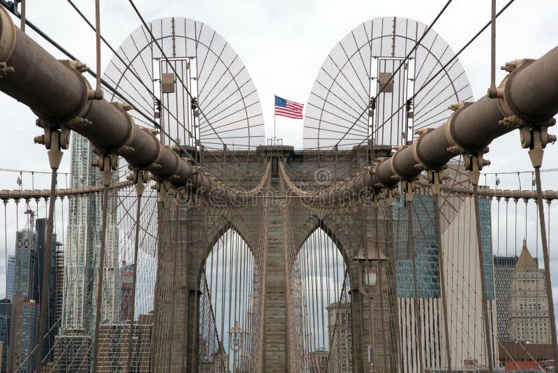 Brooklyn bridge gate stock image. Image of urban, modern - 186216603