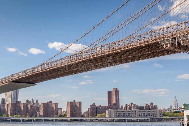 Brooklyn Bridge Over the Hudson River. Stock Photo - Image of ...
