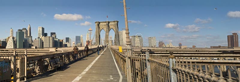 Brooklyn Bridge Panorama stock photo. Image of clouds - 7996018