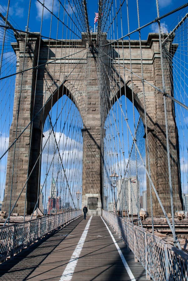 Brooklyn Bridge Path stock photo. Image of path, tall - 373869516