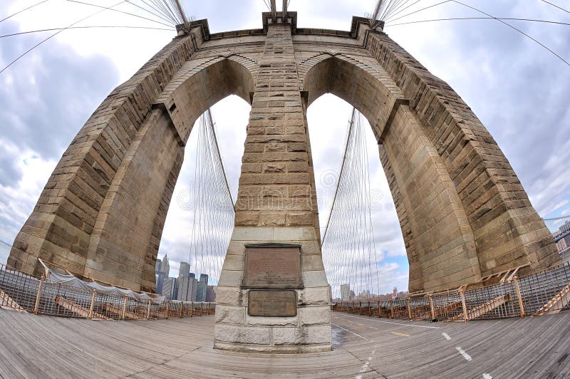 Brooklyn Bridge pylon stock photo. Image of famous, piers - 23244470