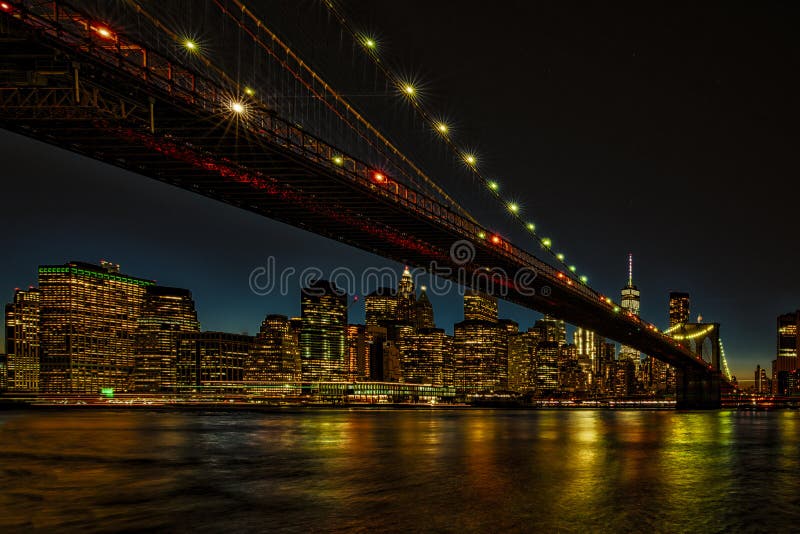 Brooklyn Bridge, Seen from Dumbo Park at Sunset Editorial Photo - Image ...