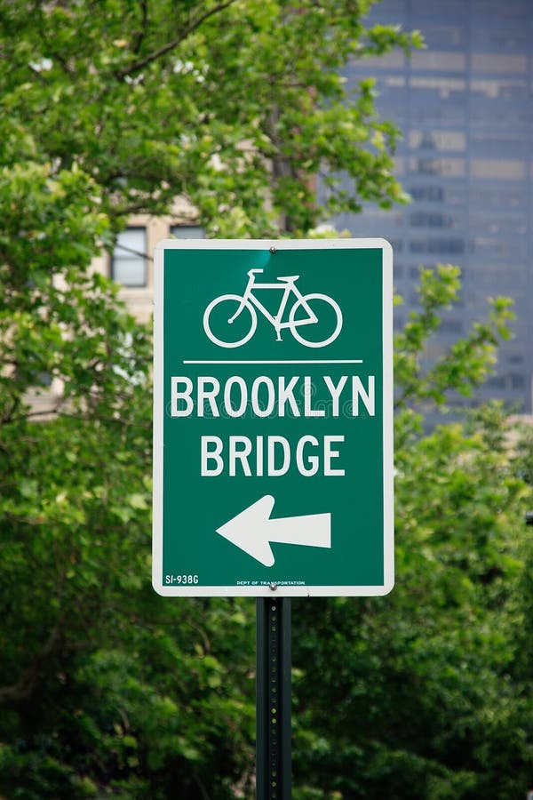 Brooklyn Bridge Street Sign Stock Photo - Image of bike, brooklyn: 5578758