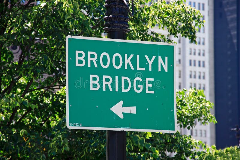 Brooklyn Bridge Street Sign Stock Photo - Image of bike, brooklyn: 5578758