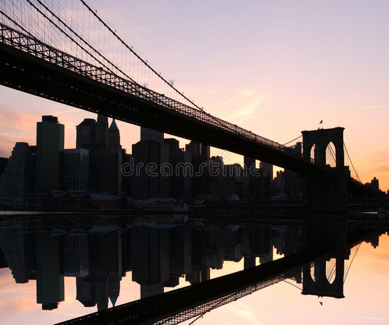 Brooklyn Bridge at Sunset stock image. Image of river - 3726193