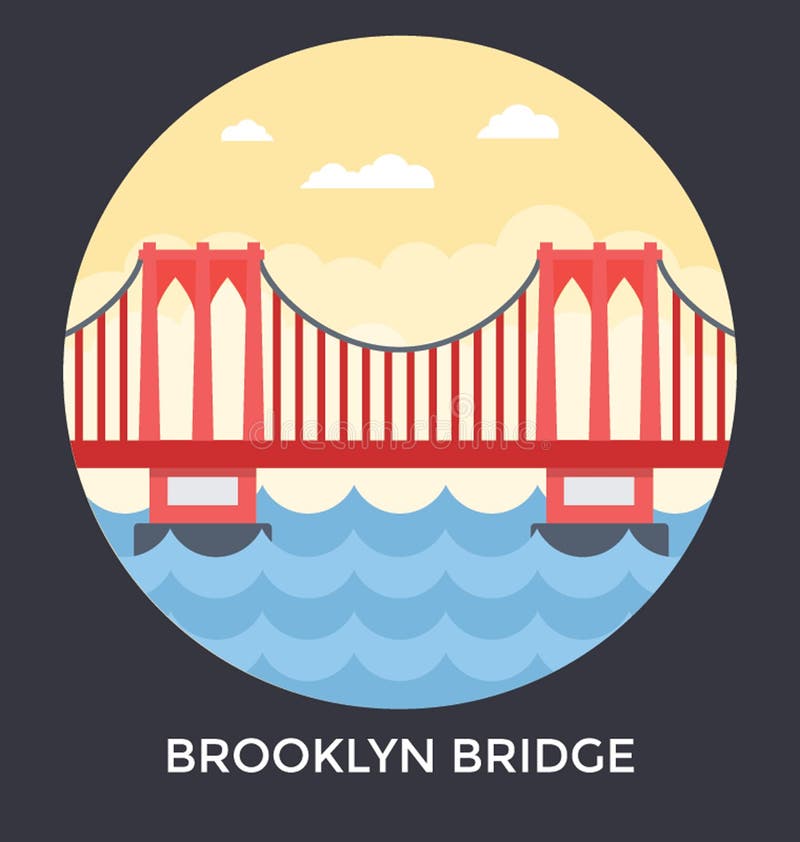Brooklyn Bridge Vector Icon Stock Illustration - Illustration of ...