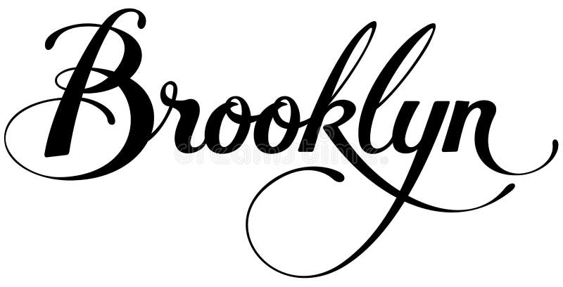 Brooklyn - Custom Calligraphy Text Stock Vector - Illustration of ...