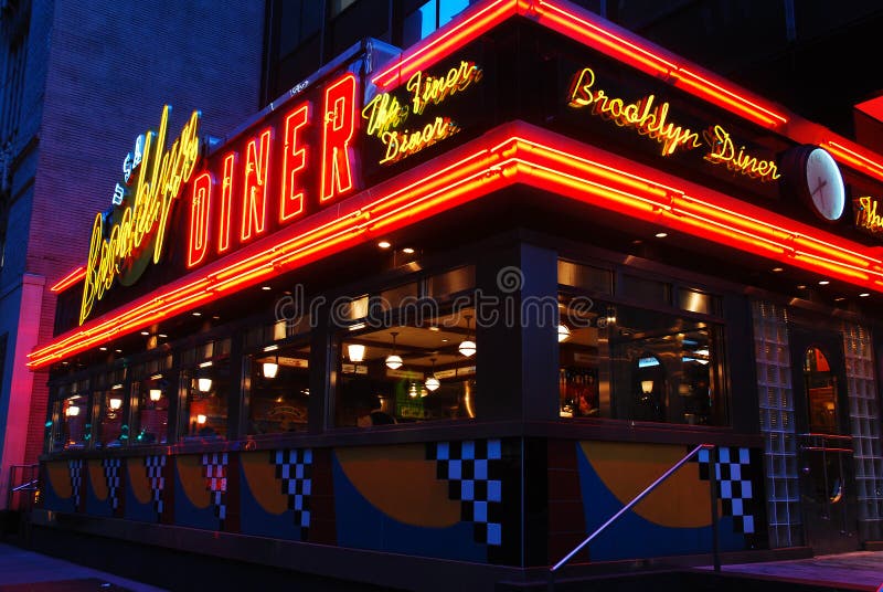 Brooklyn Diner, USA editorial image. Image of dusk, commercial - 77165165