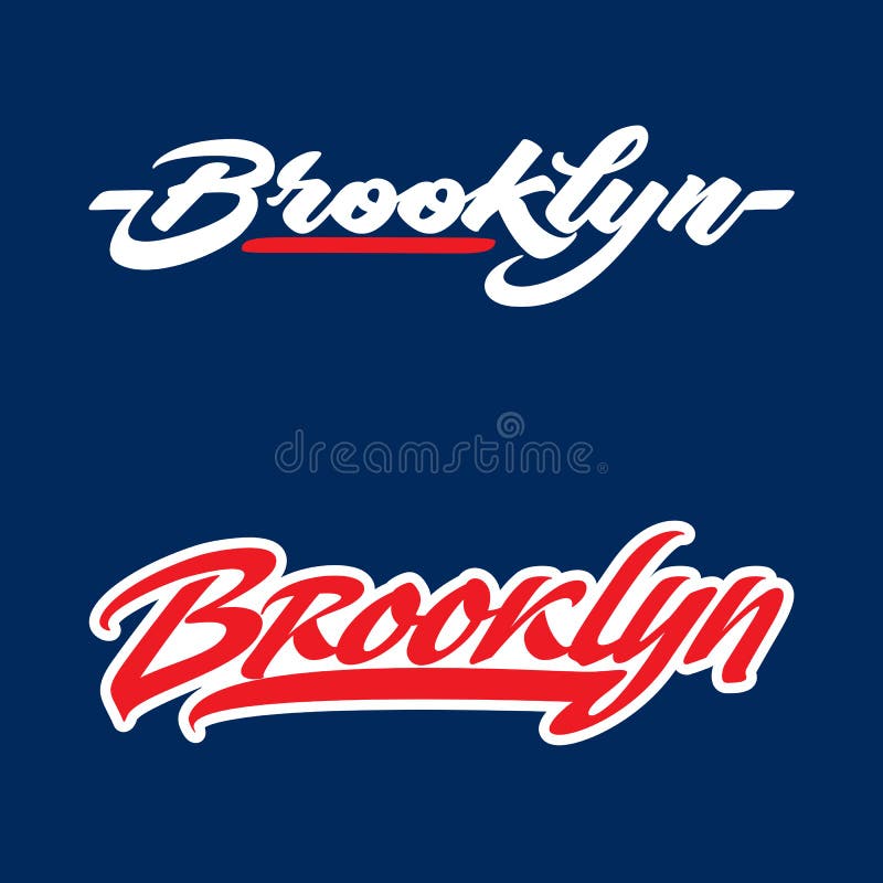 Brooklyn Lettering. Hand Drawn Modern Dry Brush Calligraphy. Isolated ...
