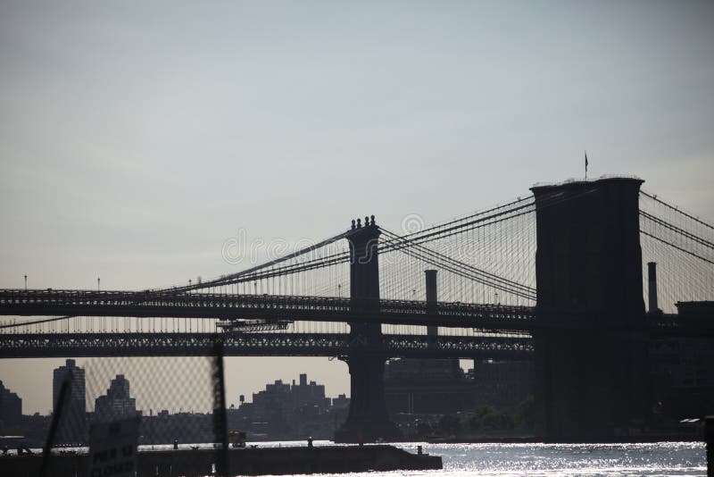 Brooklyn and Manhattan Bridges Stock Photo - Image of shadows, bridges ...